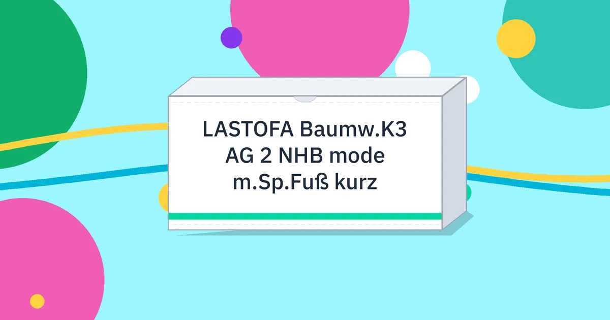 Symbolbild: Packung mit der Aufschrift LASTOFA Baumw.K3 AG 2 NHB mode m.Sp.Fuß kurz (PZN 01954457) – Verfügbarkeit und Bezug in Apotheken in Frankfurt am Main