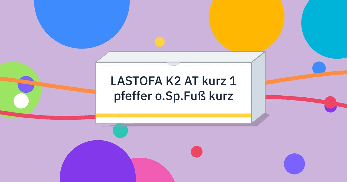 Symbolbild: Packung mit der Aufschrift LASTOFA K2 AT kurz 1 pfeffer o.Sp.Fuß kurz (PZN 13808494) – Verfügbarkeit und Bezug in Apotheken in Frankfurt am Main