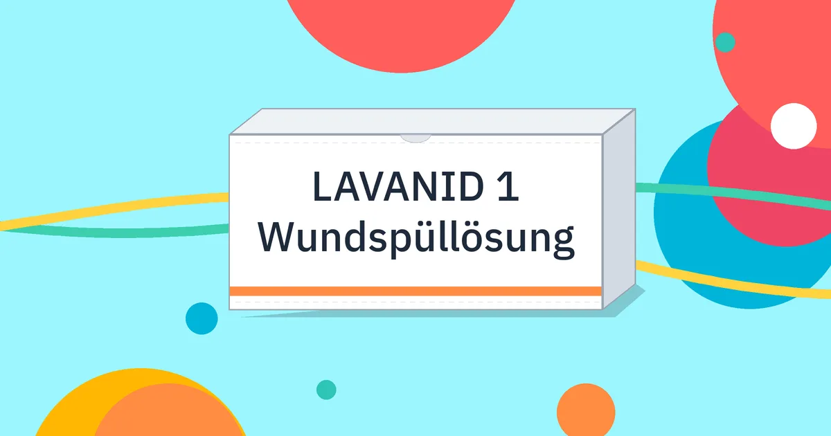 Symbolbild: Packung mit der Aufschrift LAVANID 1 Wundspüllösung (PZN 02178452) – Verfügbarkeit und Bezug in Apotheken in Frankfurt am Main