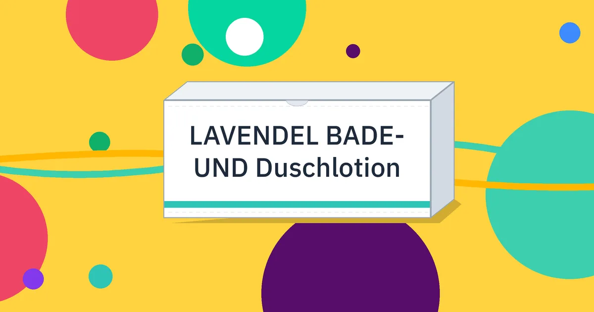 Symbolbild: Packung mit der Aufschrift LAVENDEL BADE- UND Duschlotion (PZN 16334766) – Verfügbarkeit und Bezug in Apotheken in Frankfurt am Main