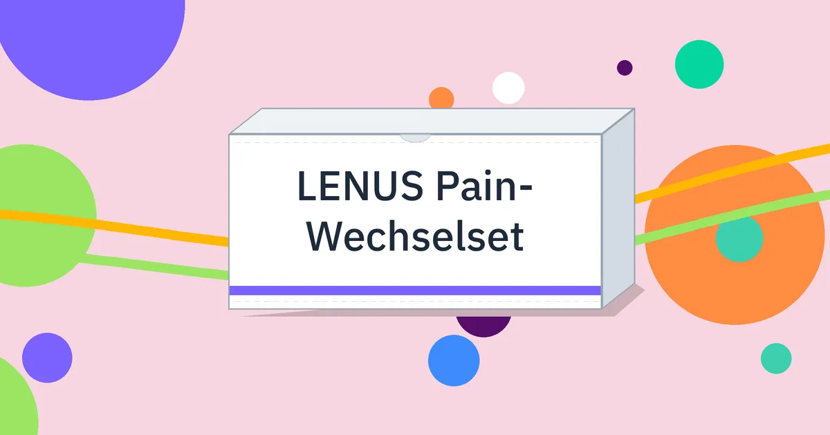 Symbolbild: Packung mit der Aufschrift LENUS Pain-Wechselset (PZN 19493324) – Verfügbarkeit und Bezug in Apotheken in Frankfurt am Main