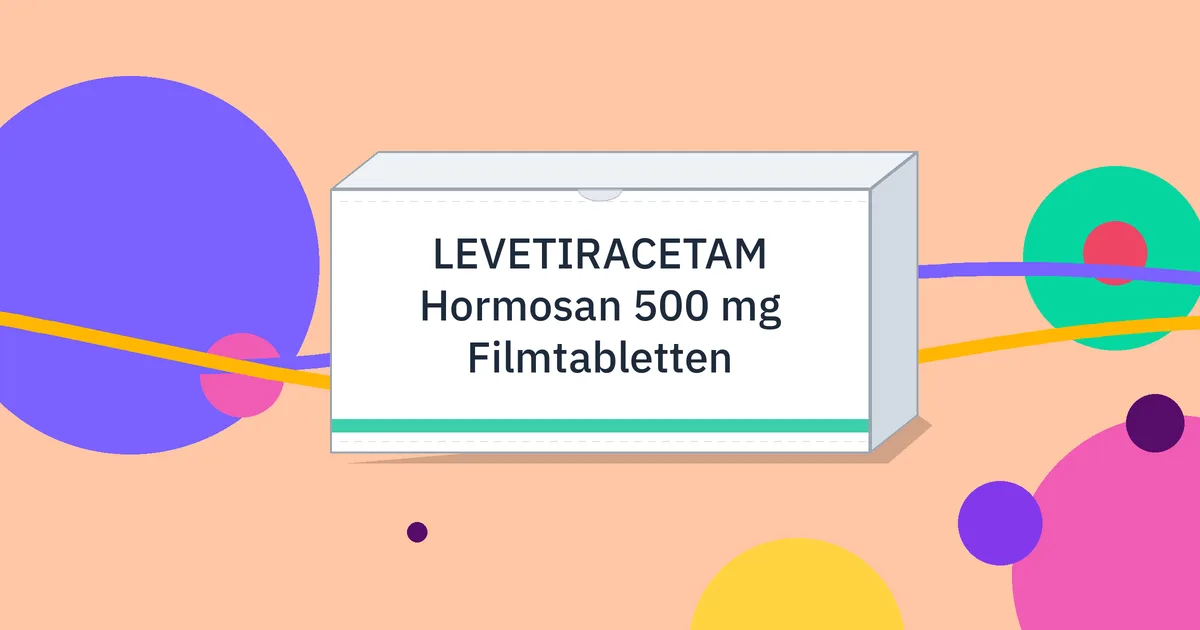 Symbolbild: Packung mit der Aufschrift LEVETIRACETAM Hormosan 500 mg Filmtabletten (PZN 09234136) – Verfügbarkeit und Bezug in Apotheken in Frankfurt am Main