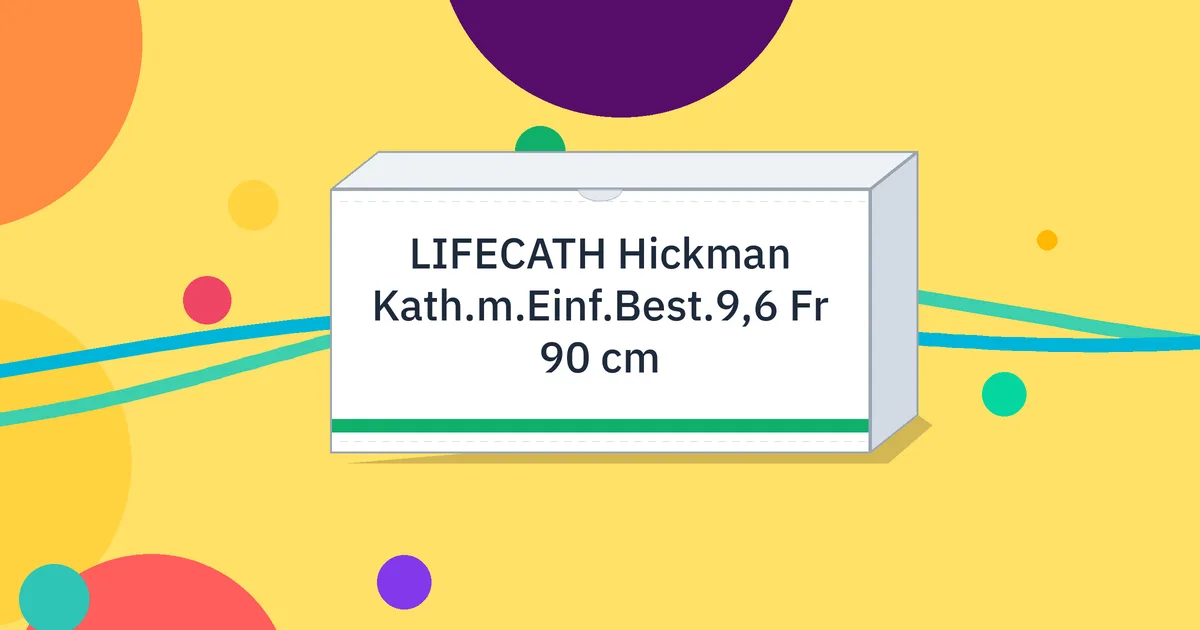 Symbolbild: Packung mit der Aufschrift LIFECATH Hickman Kath.m.Einf.Best.9,6 Fr 90 cm (PZN 09397654) – Verfügbarkeit und Bezug in Apotheken in Frankfurt am Main
