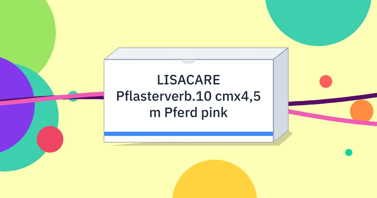 Symbolbild: Packung mit der Aufschrift LISACARE Pflasterverb.10 cmx4,5 m Pferd pink (PZN 17893462) – Verfügbarkeit und Bezug in Apotheken in Frankfurt am Main