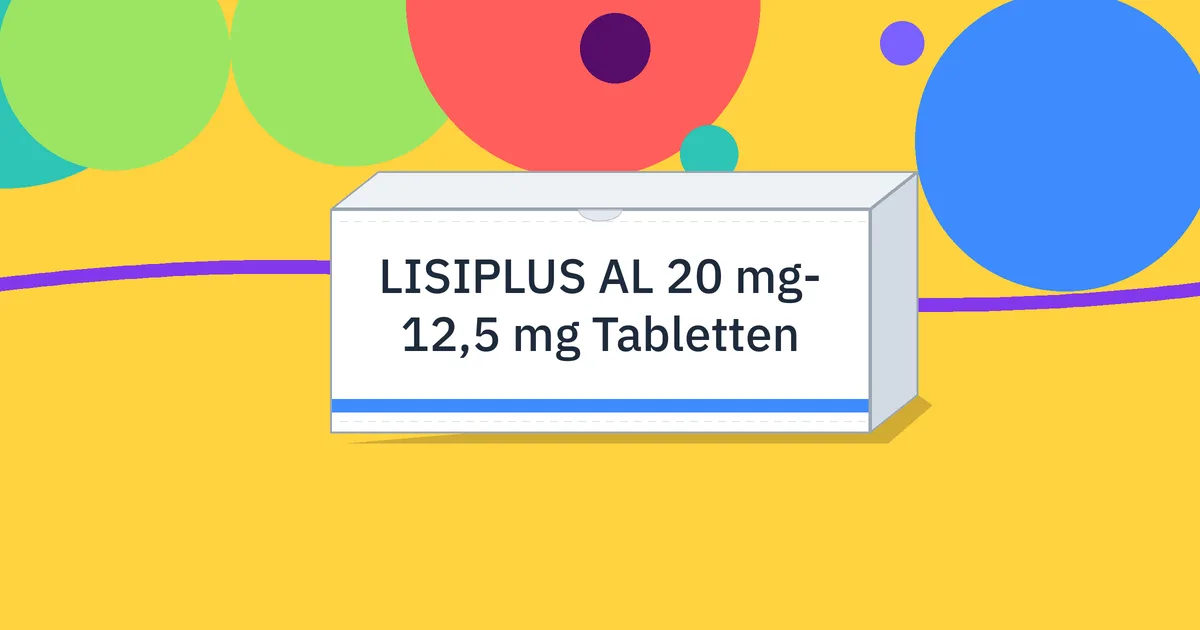 Symbolbild: Packung mit der Aufschrift LISIPLUS AL 20 mg-12,5 mg Tabletten (PZN 00733346) – Verfügbarkeit und Bezug in Apotheken in Frankfurt am Main