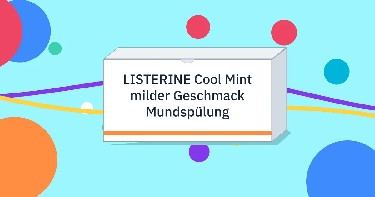 Symbolbild: Packung mit der Aufschrift LISTERINE Cool Mint milder Geschmack Mundspülung (PZN 20115107) – Verfügbarkeit und Bezug in Apotheken in Frankfurt am Main