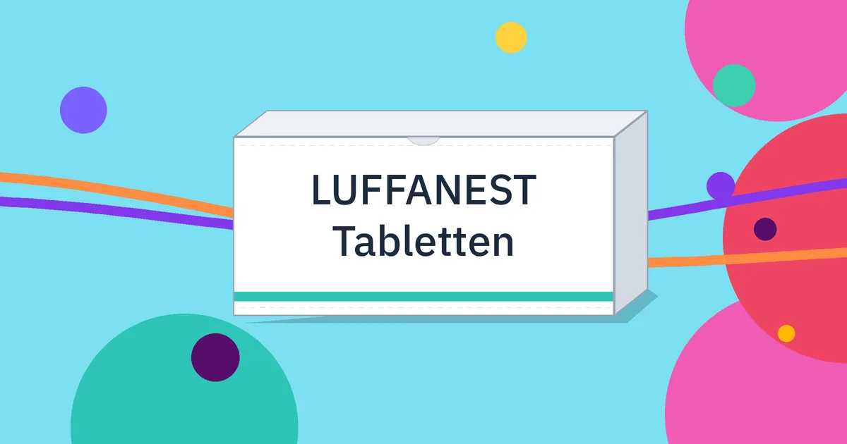 Symbolbild: Packung mit der Aufschrift LUFFANEST Tabletten (PZN 01828511) – Verfügbarkeit und Bezug in Apotheken in Frankfurt am Main