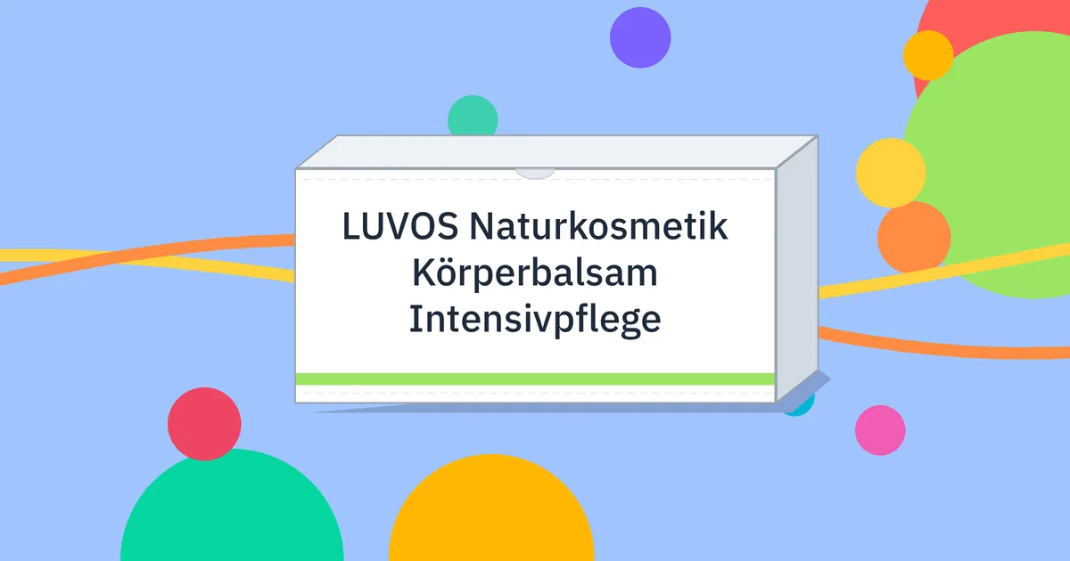 Symbolbild: Packung mit der Aufschrift LUVOS Naturkosmetik Körperbalsam Intensivpflege (PZN 10006021) – Verfügbarkeit und Bezug in Apotheken in Frankfurt am Main