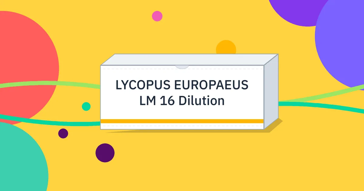 Symbolbild: Packung mit der Aufschrift LYCOPUS EUROPAEUS LM 16 Dilution (PZN 13538066) – Verfügbarkeit und Bezug in Apotheken in Frankfurt am Main