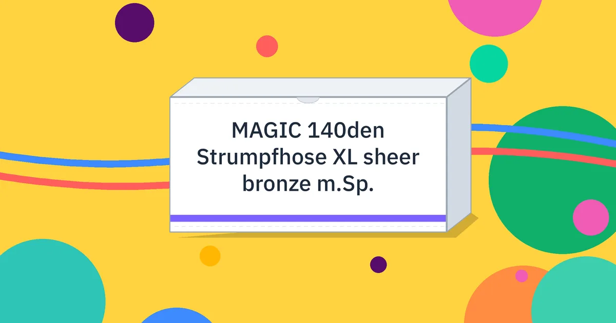 Symbolbild: Packung mit der Aufschrift MAGIC 140den Strumpfhose XL sheer bronze m.Sp. (PZN 16182167) – Verfügbarkeit und Bezug in Apotheken in Frankfurt am Main