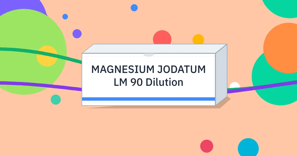 Symbolbild: Packung mit der Aufschrift MAGNESIUM JODATUM LM 90 Dilution (PZN 12938208) – Verfügbarkeit und Bezug in Apotheken in Frankfurt am Main