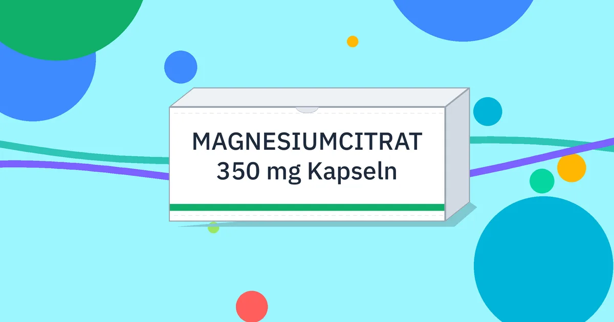 Symbolbild: Packung mit der Aufschrift MAGNESIUMCITRAT 350 mg Kapseln (PZN 19642385) – Verfügbarkeit und Bezug in Apotheken in Frankfurt am Main
