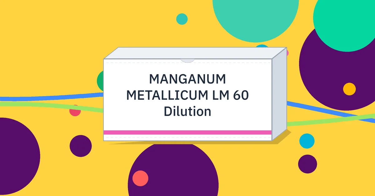 Symbolbild: Packung mit der Aufschrift MANGANUM METALLICUM LM 60 Dilution (PZN 12943497) – Verfügbarkeit und Bezug in Apotheken in Frankfurt am Main