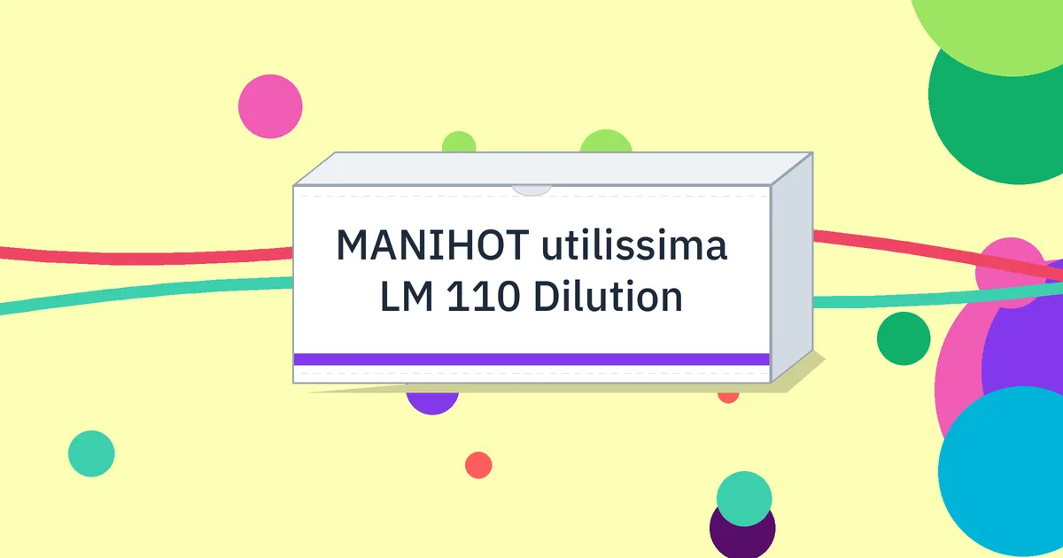 Symbolbild: Packung mit der Aufschrift MANIHOT utilissima LM 110 Dilution (PZN 13601250) – Verfügbarkeit und Bezug in Apotheken in Frankfurt am Main