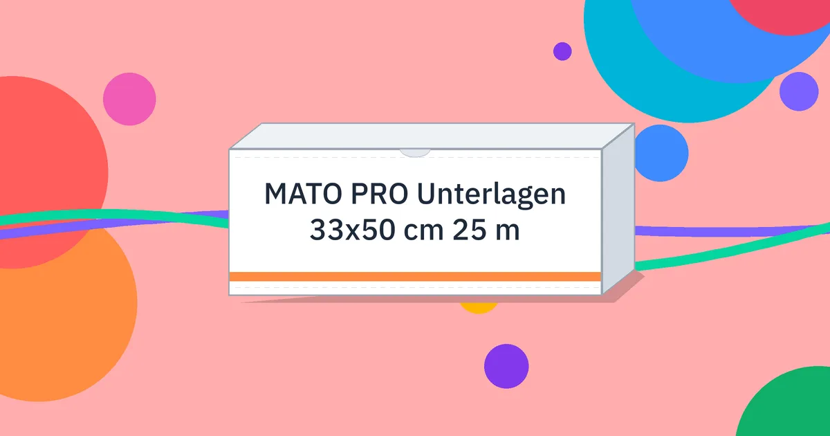 Symbolbild: Packung mit der Aufschrift MATO PRO Unterlagen 33x50 cm 25 m (PZN 06932294) – Verfügbarkeit und Bezug in Apotheken in Frankfurt am Main