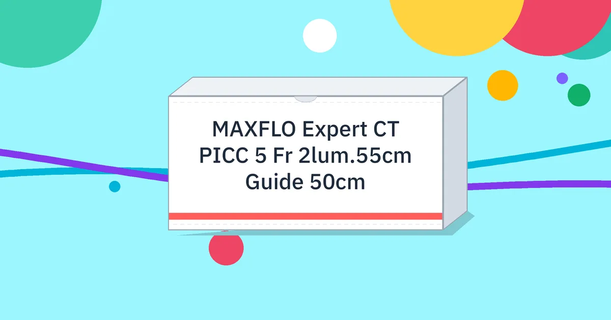 Symbolbild: Packung mit der Aufschrift MAXFLO Expert CT PICC 5 Fr 2lum.55cm Guide 50cm (PZN 15209510) – Verfügbarkeit und Bezug in Apotheken in Frankfurt am Main