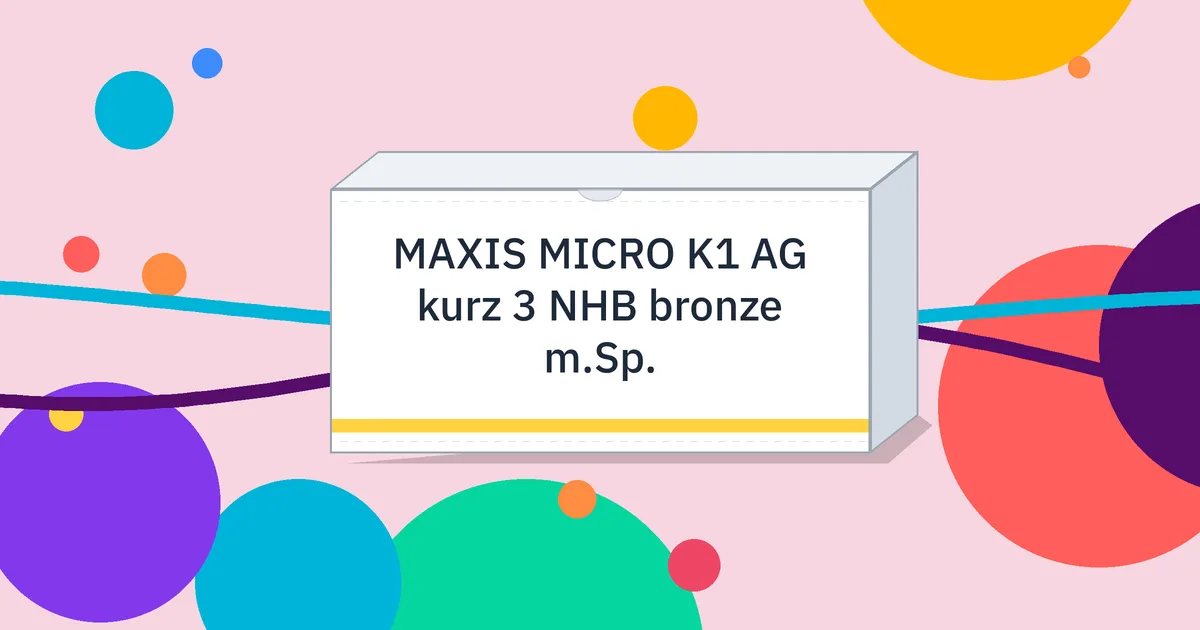 Symbolbild: Packung mit der Aufschrift MAXIS MICRO K1 AG kurz 3 NHB bronze m.Sp. (PZN 17672442) – Verfügbarkeit und Bezug in Apotheken in Frankfurt am Main
