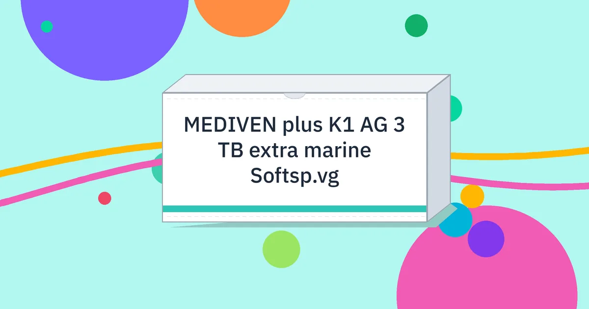 Symbolbild: Packung mit der Aufschrift MEDIVEN plus K1 AG 3 TB extra marine Softsp.vg (PZN 15062136) – Verfügbarkeit und Bezug in Apotheken in Frankfurt am Main