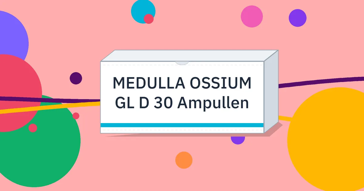Symbolbild: Packung mit der Aufschrift MEDULLA OSSIUM GL D 30 Ampullen (PZN 03356200) – Verfügbarkeit und Bezug in Apotheken in Frankfurt am Main