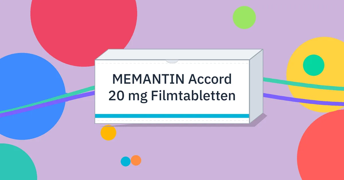 Symbolbild: Packung mit der Aufschrift MEMANTIN Accord 20 mg Filmtabletten (PZN 18087711) – Verfügbarkeit und Bezug in Apotheken in Frankfurt am Main