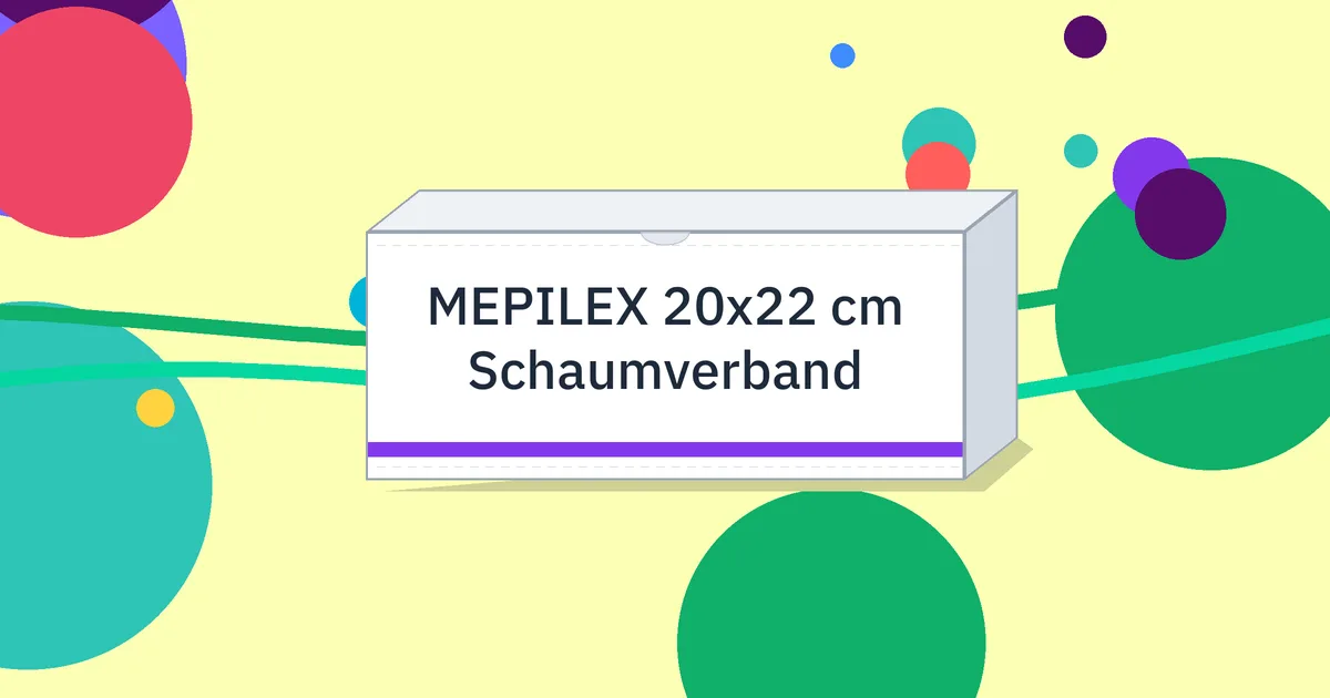 Symbolbild: Packung mit der Aufschrift MEPILEX 20x22 cm Schaumverband (PZN 19707340) – Verfügbarkeit und Bezug in Apotheken in Frankfurt am Main