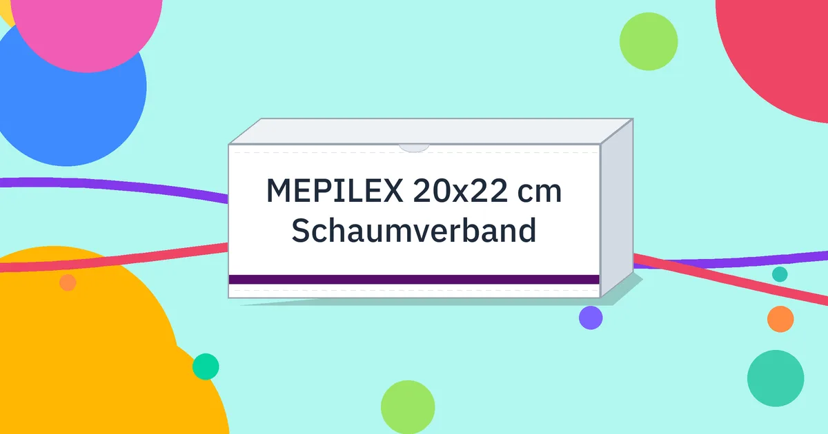 Symbolbild: Packung mit der Aufschrift MEPILEX 20x22 cm Schaumverband (PZN 01603404) – Verfügbarkeit und Bezug in Apotheken in Frankfurt am Main