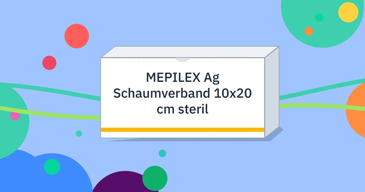 Symbolbild: Packung mit der Aufschrift MEPILEX Ag Schaumverband 10x20 cm steril (PZN 15629123) – Verfügbarkeit und Bezug in Apotheken in Frankfurt am Main