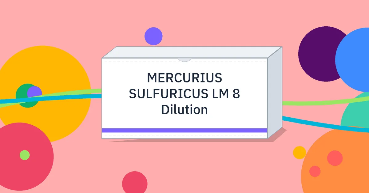 Symbolbild: Packung mit der Aufschrift MERCURIUS SULFURICUS LM 8 Dilution (PZN 12954472) – Verfügbarkeit und Bezug in Apotheken in Frankfurt am Main