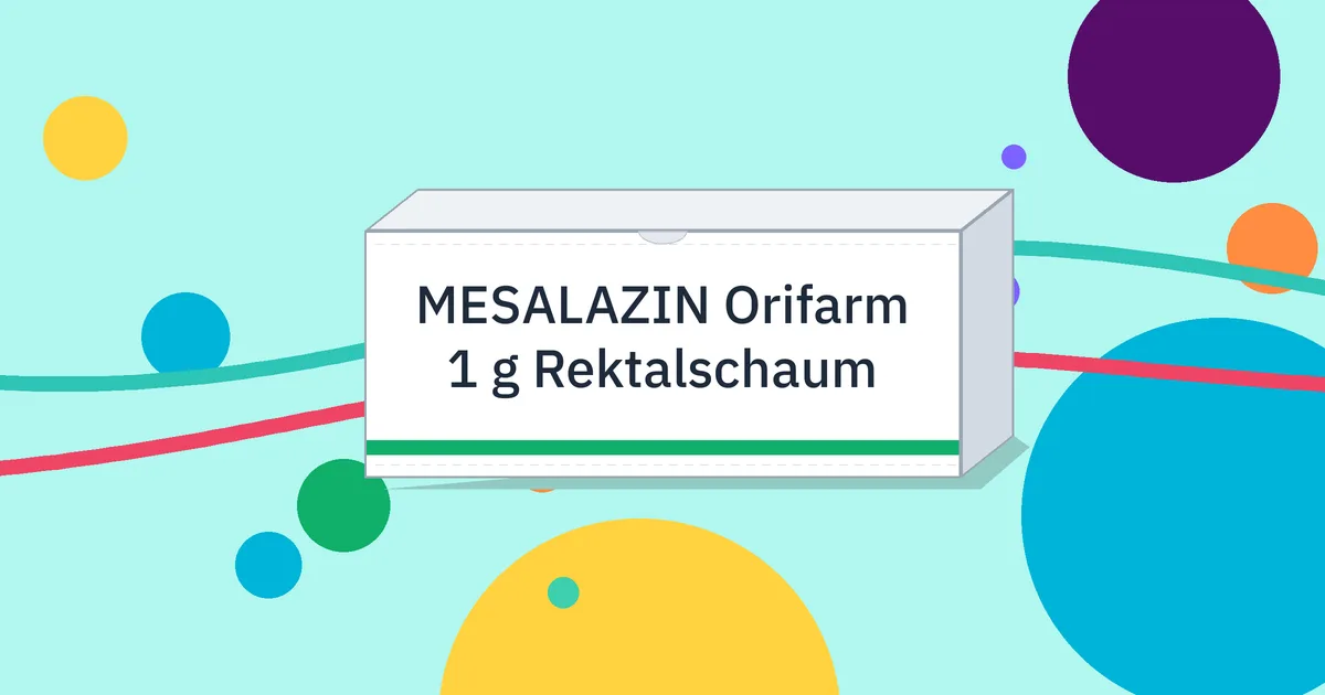 Symbolbild: Packung mit der Aufschrift MESALAZIN Orifarm 1 g Rektalschaum (PZN 18092333) – Verfügbarkeit und Bezug in Apotheken in Frankfurt am Main