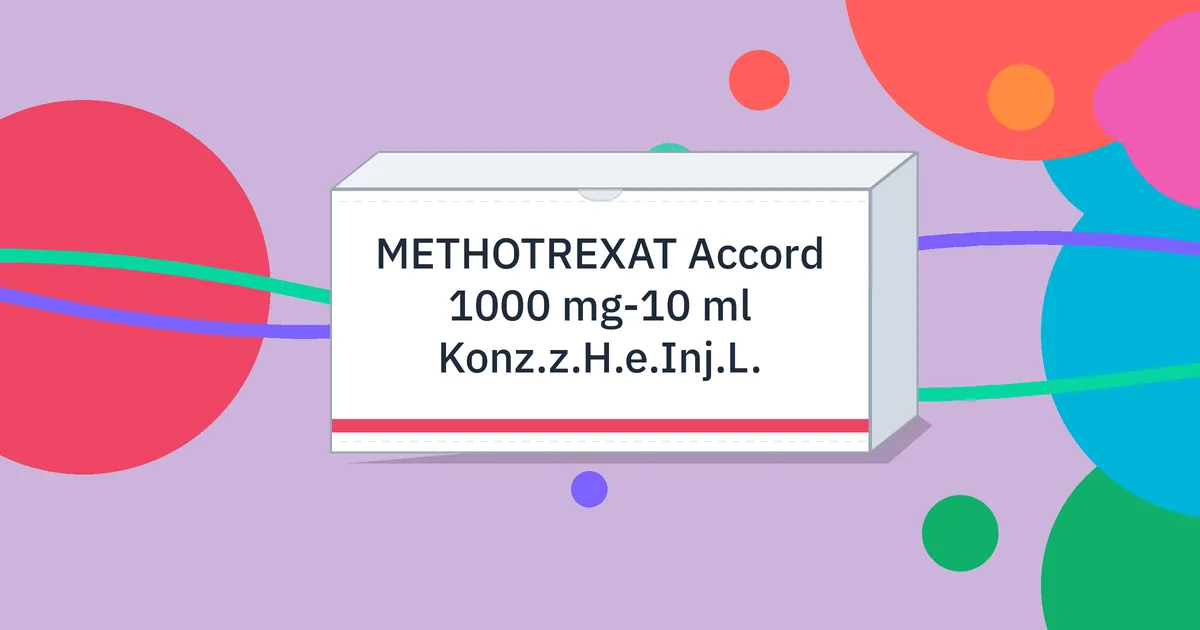 Symbolbild: Packung mit der Aufschrift METHOTREXAT Accord 1000 mg-10 ml Konz.z.H.e.Inj.L. (PZN 10813678) – Verfügbarkeit und Bezug in Apotheken in Frankfurt am Main