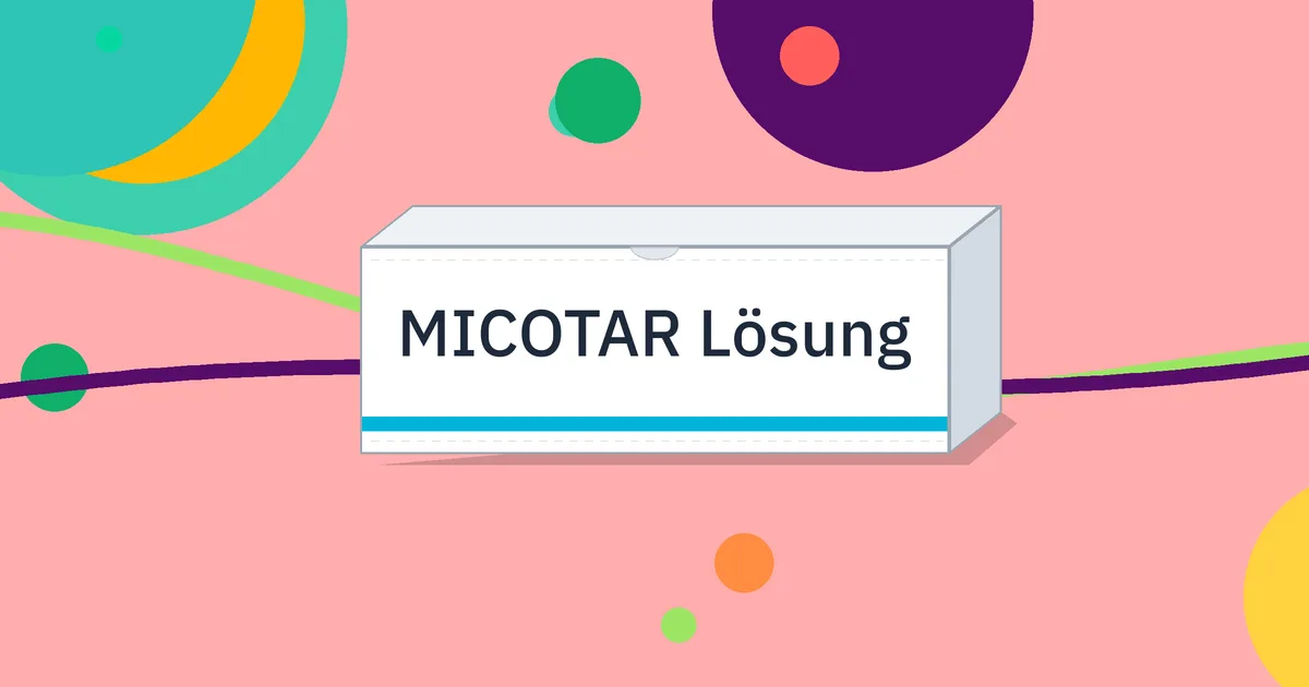 Symbolbild: Packung mit der Aufschrift MICOTAR Lösung (PZN 01430375) – Verfügbarkeit und Bezug in Apotheken in Frankfurt am Main