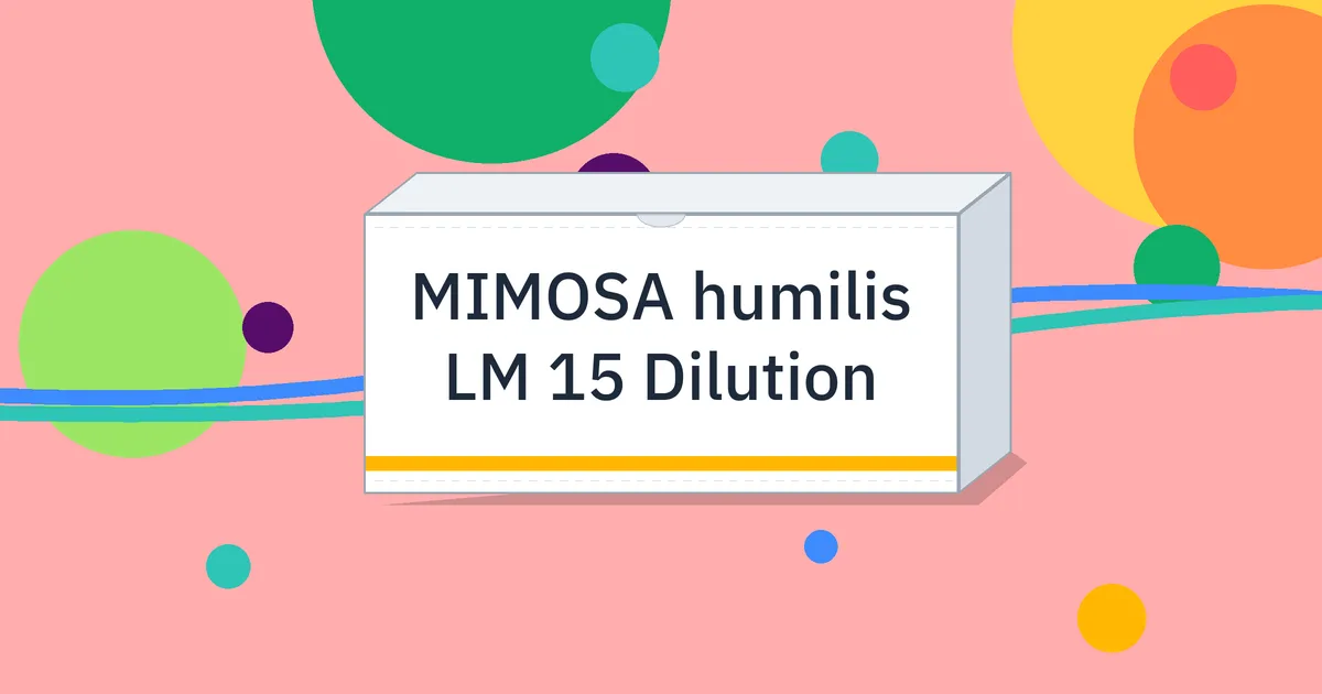 Symbolbild: Packung mit der Aufschrift MIMOSA humilis LM 15 Dilution (PZN 13608430) – Verfügbarkeit und Bezug in Apotheken in Frankfurt am Main