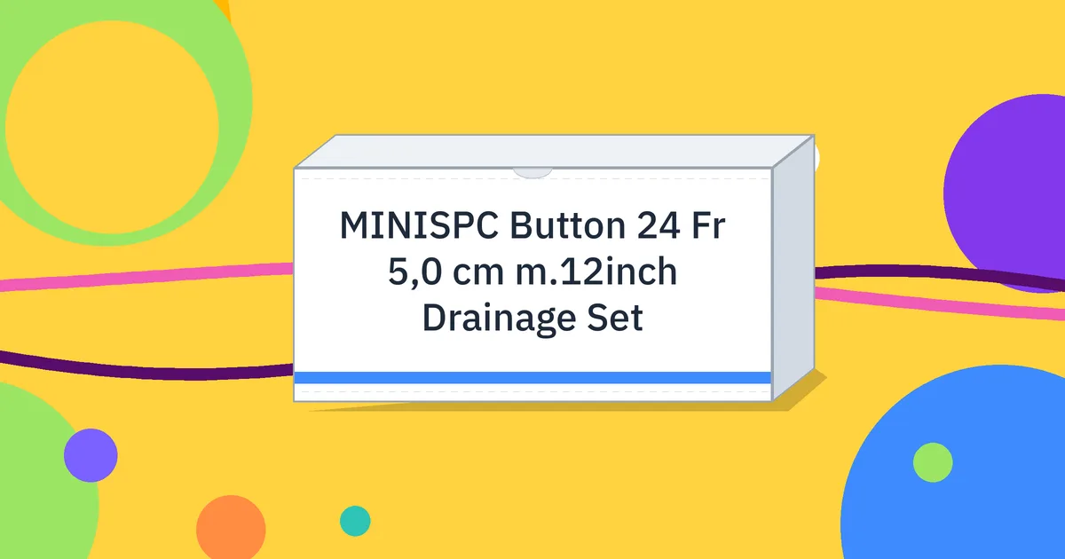 Symbolbild: Packung mit der Aufschrift MINISPC Button 24 Fr 5,0 cm m.12inch Drainage Set (PZN 20821466) – Verfügbarkeit und Bezug in Apotheken in Frankfurt am Main