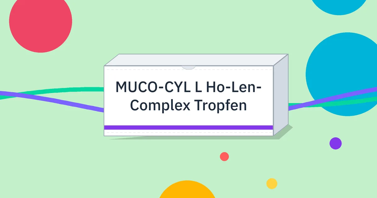 Symbolbild: Packung mit der Aufschrift MUCO-CYL L Ho-Len-Complex Tropfen (PZN 07186858) – Verfügbarkeit und Bezug in Apotheken in Frankfurt am Main