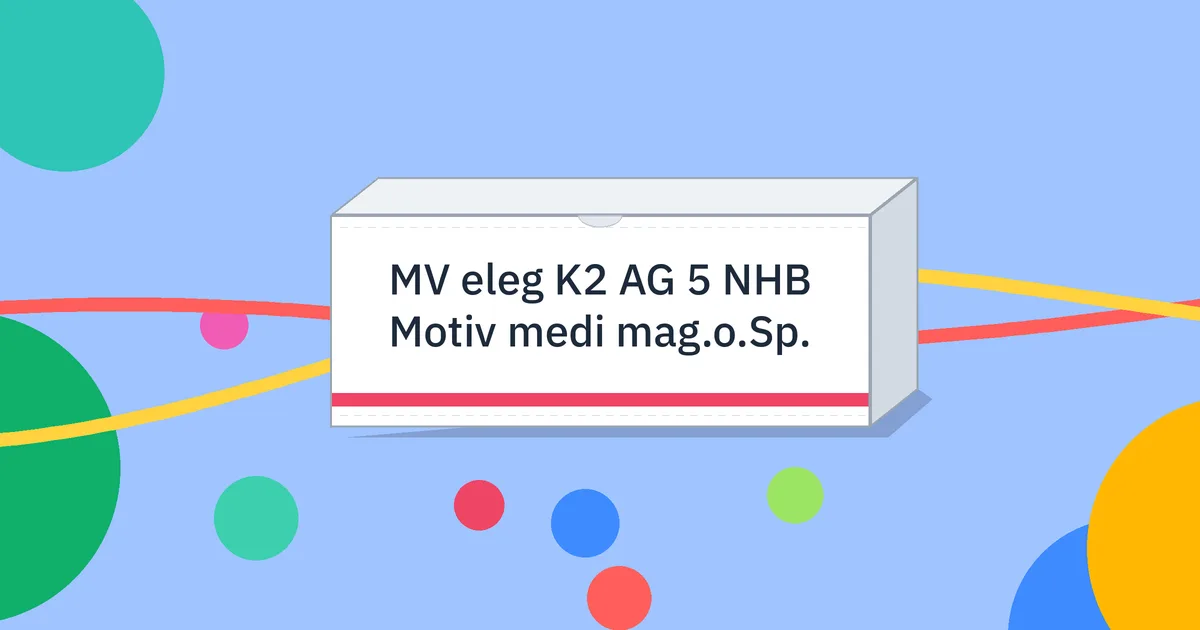 Symbolbild: Packung mit der Aufschrift MV eleg K2 AG 5 NHB Motiv medi mag.o.Sp. (PZN 15722118) – Verfügbarkeit und Bezug in Apotheken in Frankfurt am Main