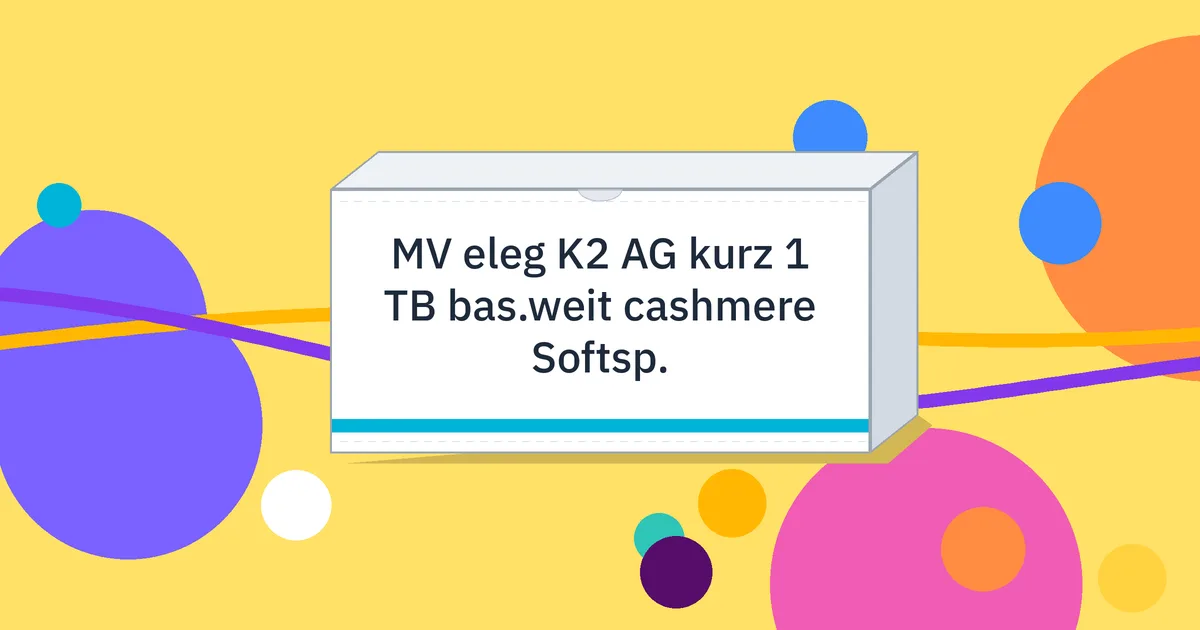 Symbolbild: Packung mit der Aufschrift MV eleg K2 AG kurz 1 TB bas.weit cashmere Softsp. (PZN 14676273) – Verfügbarkeit und Bezug in Apotheken in Frankfurt am Main