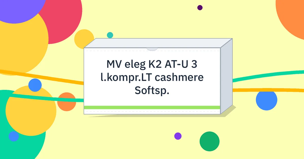 Symbolbild: Packung mit der Aufschrift MV eleg K2 AT-U 3 l.kompr.LT cashmere Softsp. (PZN 14664815) – Verfügbarkeit und Bezug in Apotheken in Frankfurt am Main