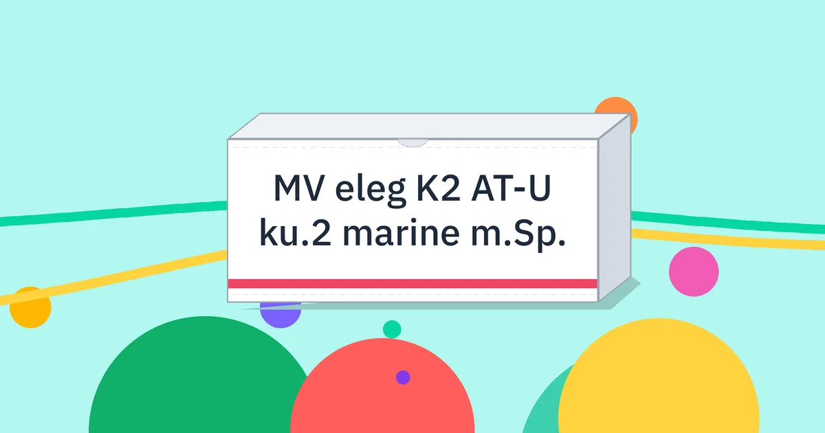 Symbolbild: Packung mit der Aufschrift MV eleg K2 AT-U ku.2 marine m.Sp. (PZN 15291948) – Verfügbarkeit und Bezug in Apotheken in Frankfurt am Main