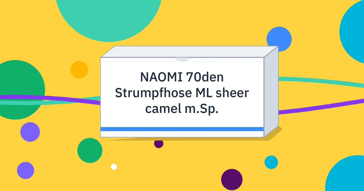 Symbolbild: Packung mit der Aufschrift NAOMI 70den Strumpfhose ML sheer camel m.Sp. (PZN 16179797) – Verfügbarkeit und Bezug in Apotheken in Frankfurt am Main