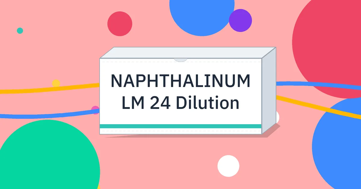 Symbolbild: Packung mit der Aufschrift NAPHTHALINUM LM 24 Dilution (PZN 12958599) – Verfügbarkeit und Bezug in Apotheken in Frankfurt am Main