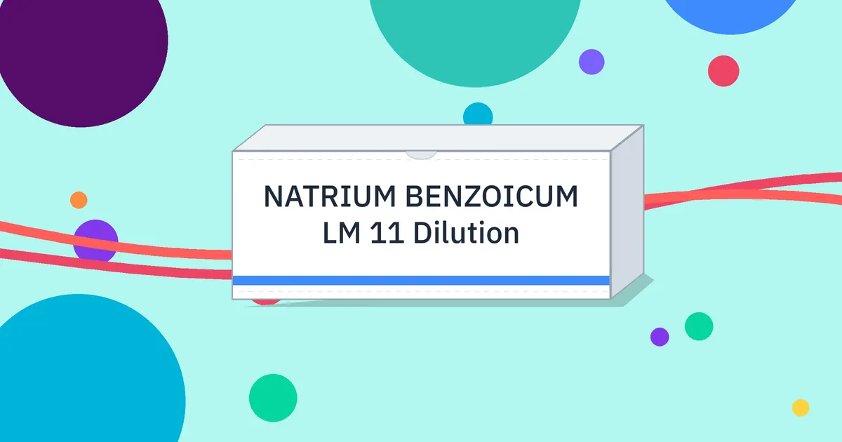 Symbolbild: Packung mit der Aufschrift NATRIUM BENZOICUM LM 11 Dilution (PZN 12959788) – Verfügbarkeit und Bezug in Apotheken in Frankfurt am Main