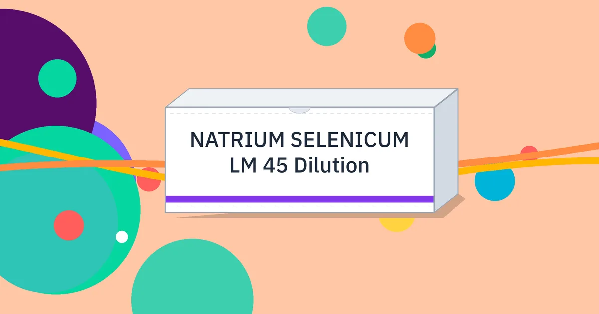 Symbolbild: Packung mit der Aufschrift NATRIUM SELENICUM LM 45 Dilution (PZN 13617015) – Verfügbarkeit und Bezug in Apotheken in Frankfurt am Main