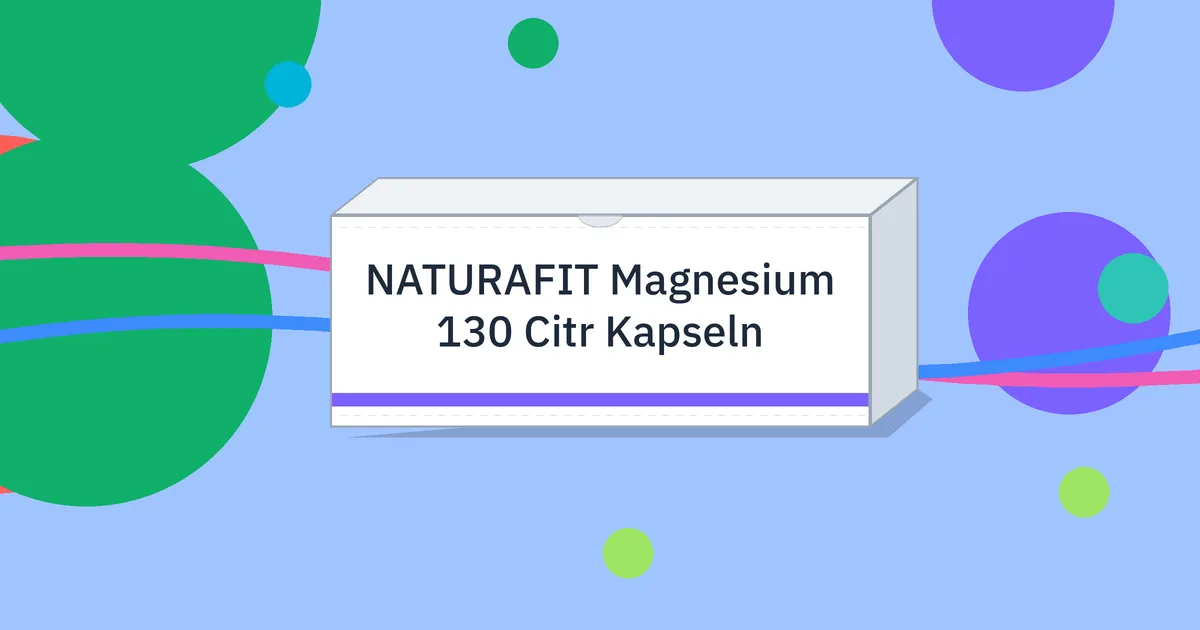 Symbolbild: Packung mit der Aufschrift NATURAFIT Magnesium 130 Citr Kapseln (PZN 07514162) – Verfügbarkeit und Bezug in Apotheken in Frankfurt am Main