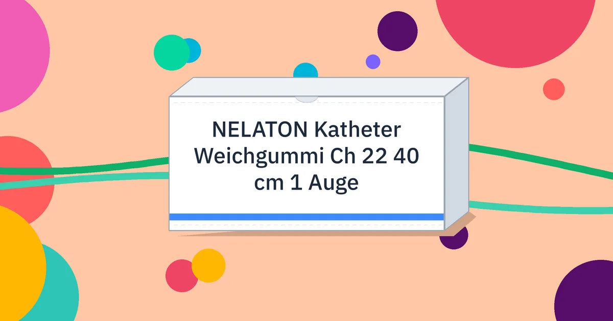 Symbolbild: Packung mit der Aufschrift NELATON Katheter Weichgummi Ch 22 40 cm 1 Auge (PZN 10085925) – Verfügbarkeit und Bezug in Apotheken in Frankfurt am Main