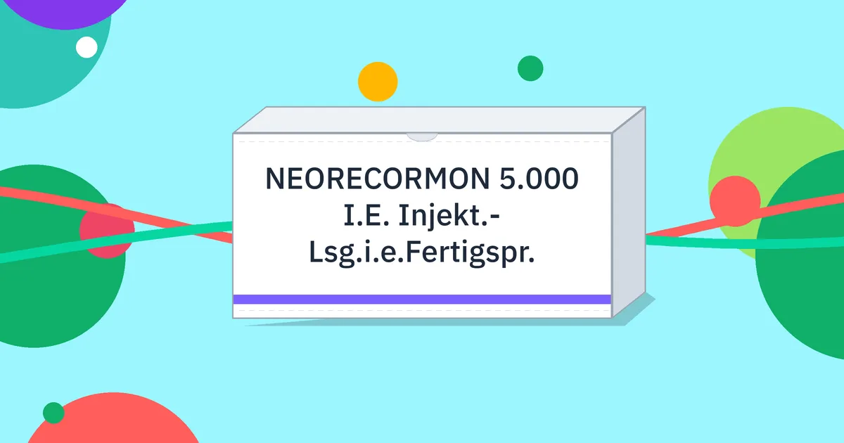Symbolbild: Packung mit der Aufschrift NEORECORMON 5.000 I.E. Injekt.-Lsg.i.e.Fertigspr. (PZN 00215321) – Verfügbarkeit und Bezug in Apotheken in Frankfurt am Main