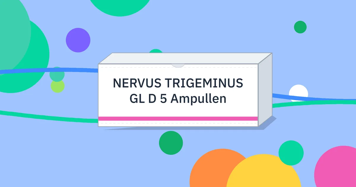 Symbolbild: Packung mit der Aufschrift NERVUS TRIGEMINUS GL D 5 Ampullen (PZN 03355264) – Verfügbarkeit und Bezug in Apotheken in Frankfurt am Main