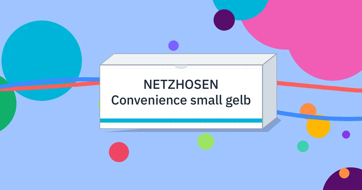 Symbolbild: Packung mit der Aufschrift NETZHOSEN Convenience small gelb (PZN 02032139) – Verfügbarkeit und Bezug in Apotheken in Frankfurt am Main