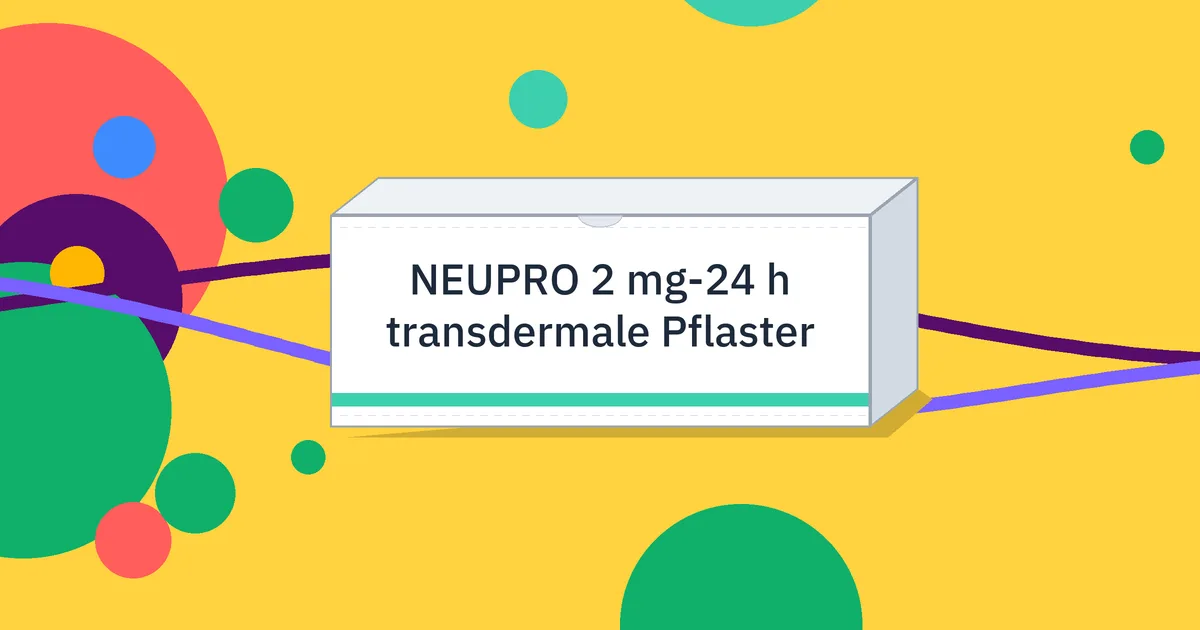 Symbolbild: Packung mit der Aufschrift NEUPRO 2 mg-24 h transdermale Pflaster (PZN 09333536) – Verfügbarkeit und Bezug in Apotheken in Frankfurt am Main