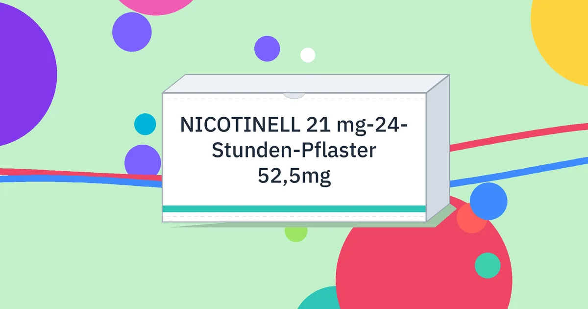 Symbolbild: Packung mit der Aufschrift NICOTINELL 21 mg-24-Stunden-Pflaster 52,5mg (PZN 00110088) – Verfügbarkeit und Bezug in Apotheken in Frankfurt am Main