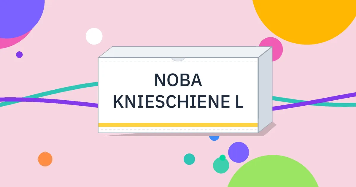 Symbolbild: Packung mit der Aufschrift NOBA KNIESCHIENE L (PZN 01328895) – Verfügbarkeit und Bezug in Apotheken in Frankfurt am Main